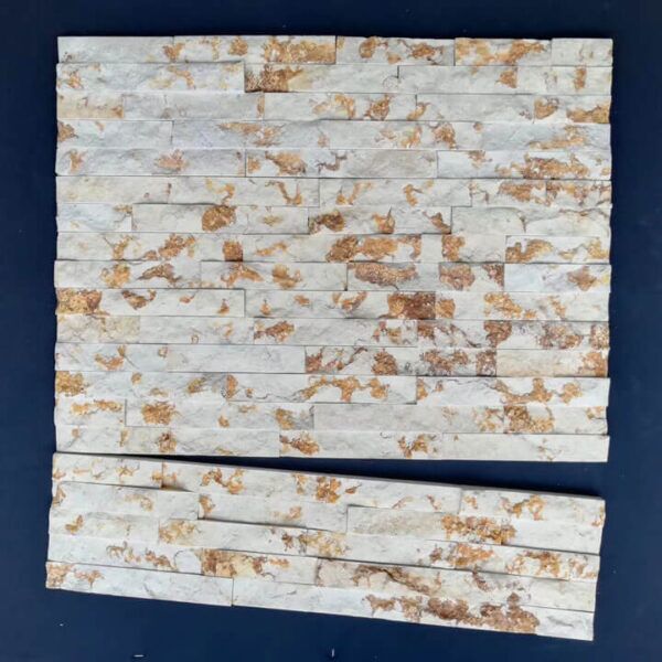Sunny Beige Marble Ledger Panels | 6x24 Stacked Stone